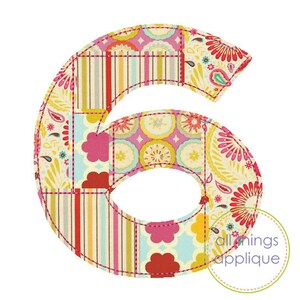 Patchwork Number Set Applique Design - Numbers 0-9 - Bean Stitch - #982 ...