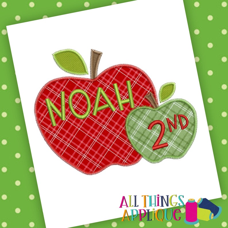 Back to School Applique Design for Machine Embroidery Two - Etsy