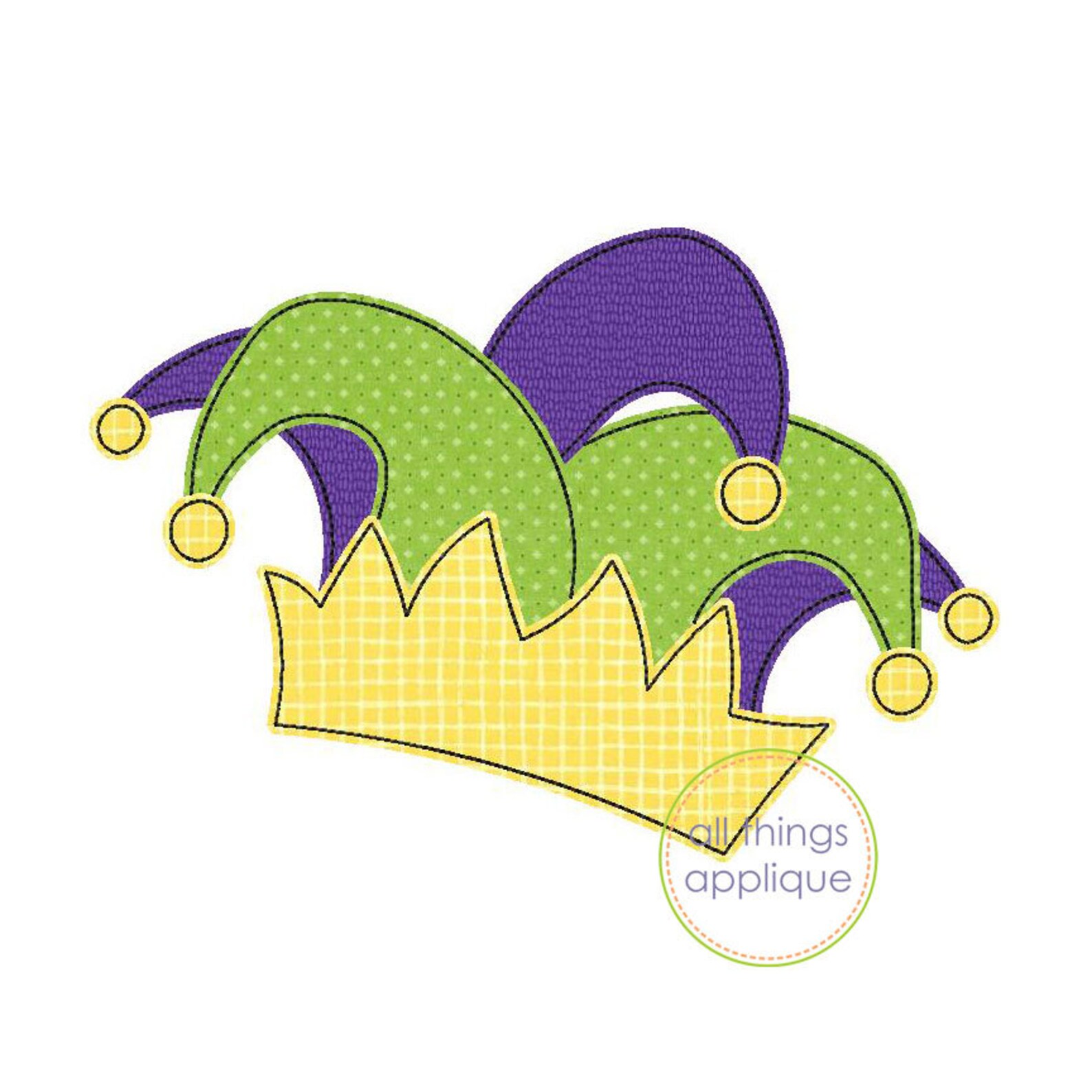 Mardi Gras Jester Hat Applique Design Mardi Gras Machine - Etsy