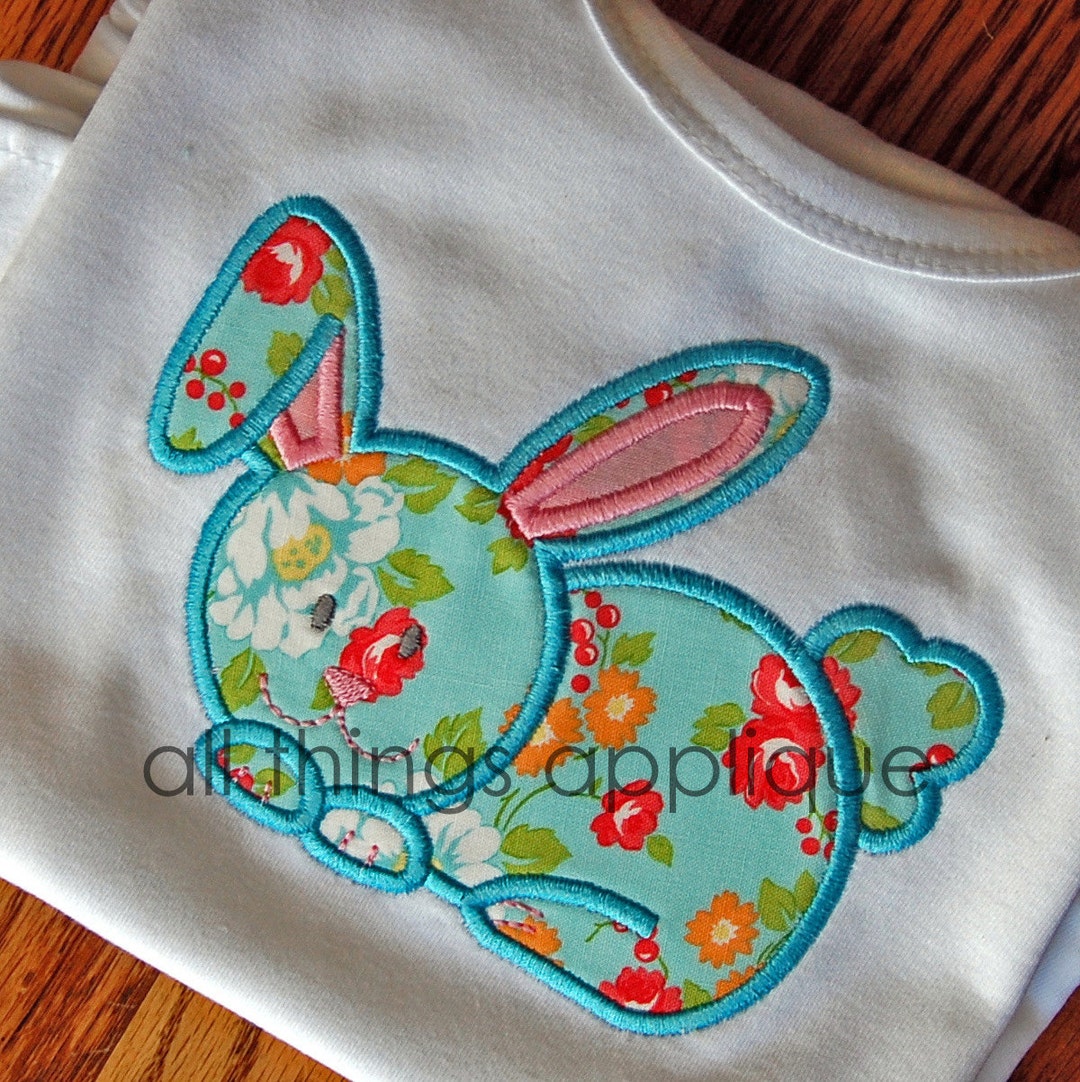 Satin Stitch Machine Embroidery Easter Bunny Applique Design - Ny All ...