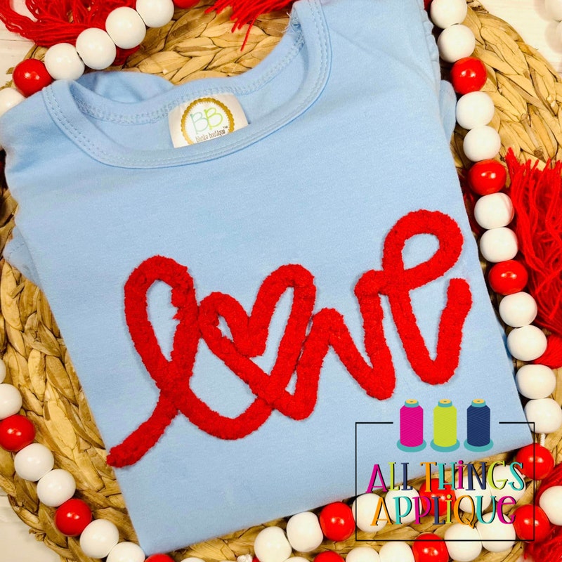 Heart Applique With Yarn - Etsy