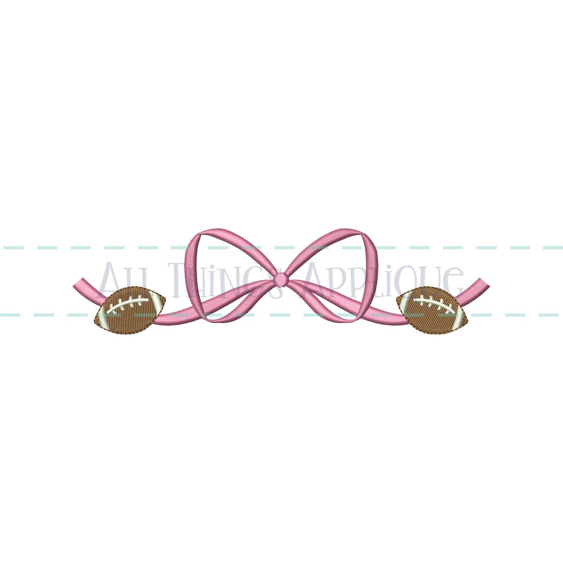 Football Bow Machine Embroidery Design - Girl Fill Stitch Embroidery ...