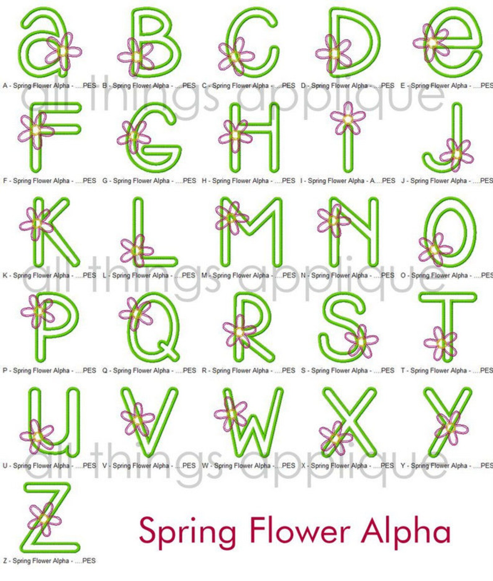 Spring Flower Applique Alphabet 26 Letters 3 Sizes - Etsy