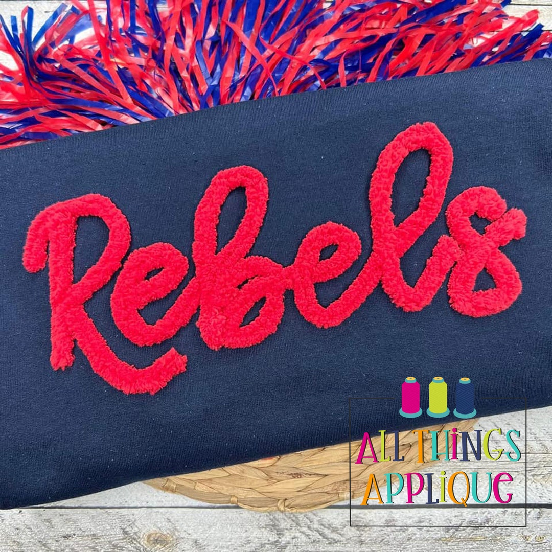 Cursive Yarn Embroidery Font - Machine Embroidery Font for Chenille ...