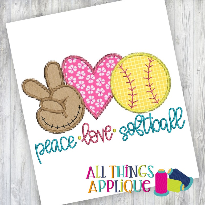 Softball Applique - Etsy