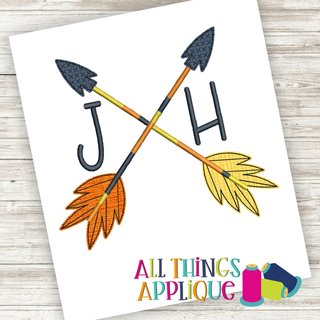 Crossed Arrows Applique Design by All Things Applique - Bow and Arrow ...