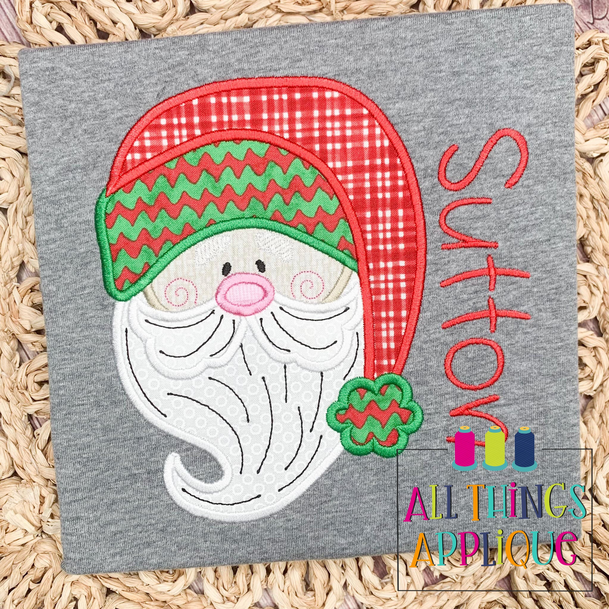 Santa Applique Design for Machine Embroidery in Satin Stitch - Etsy