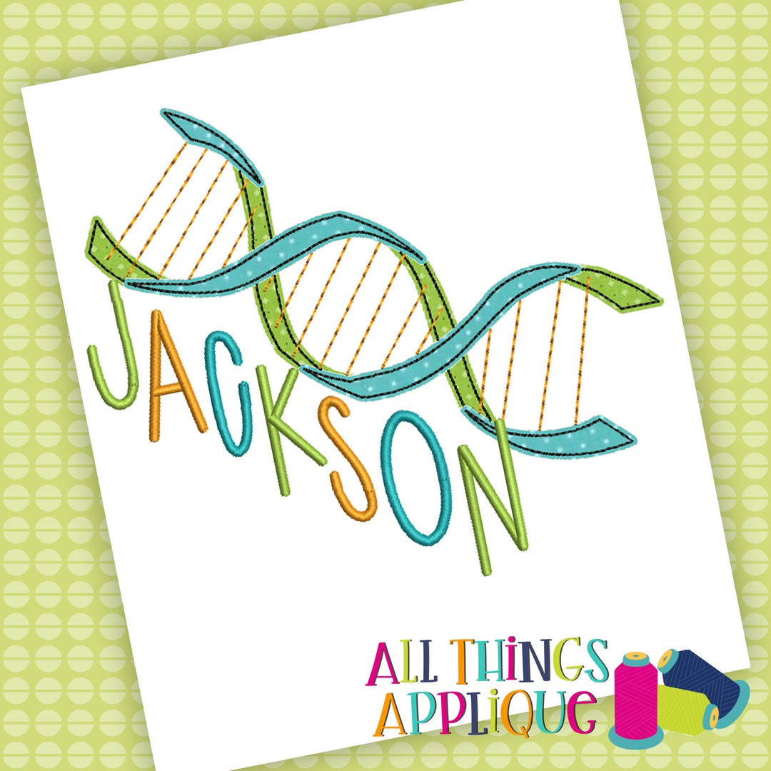 Science DNA Helix Applique Design for Machine Embroidery - Bean Stitch ...