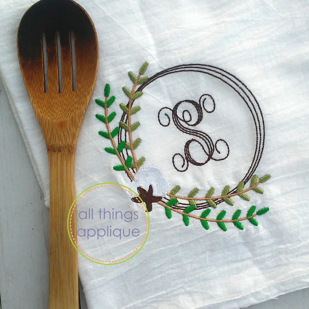 Cotton Monogram Frame Embroidery Design (#1314) - INSTANT DOWNLOAD - Etsy