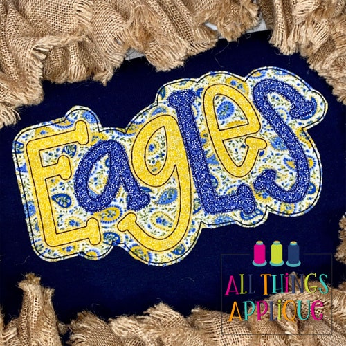 Eagles Hand-lettered and Digitized Bean Stitch Machine - Etsy