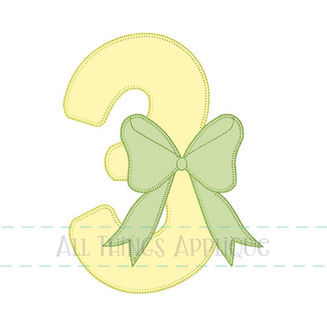 Birthday Number Applique Design for Machine Embroidery | Etsy