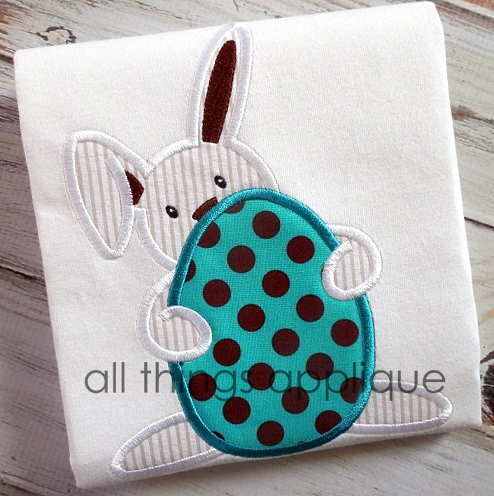 Easter Applique Design Bunny Holding Egg 610 Easter - Etsy