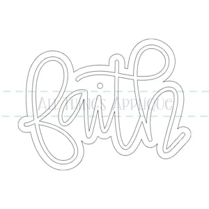 Faith Hand Lettered Cursive Bean Stitch Double Stack Applique Design by ...