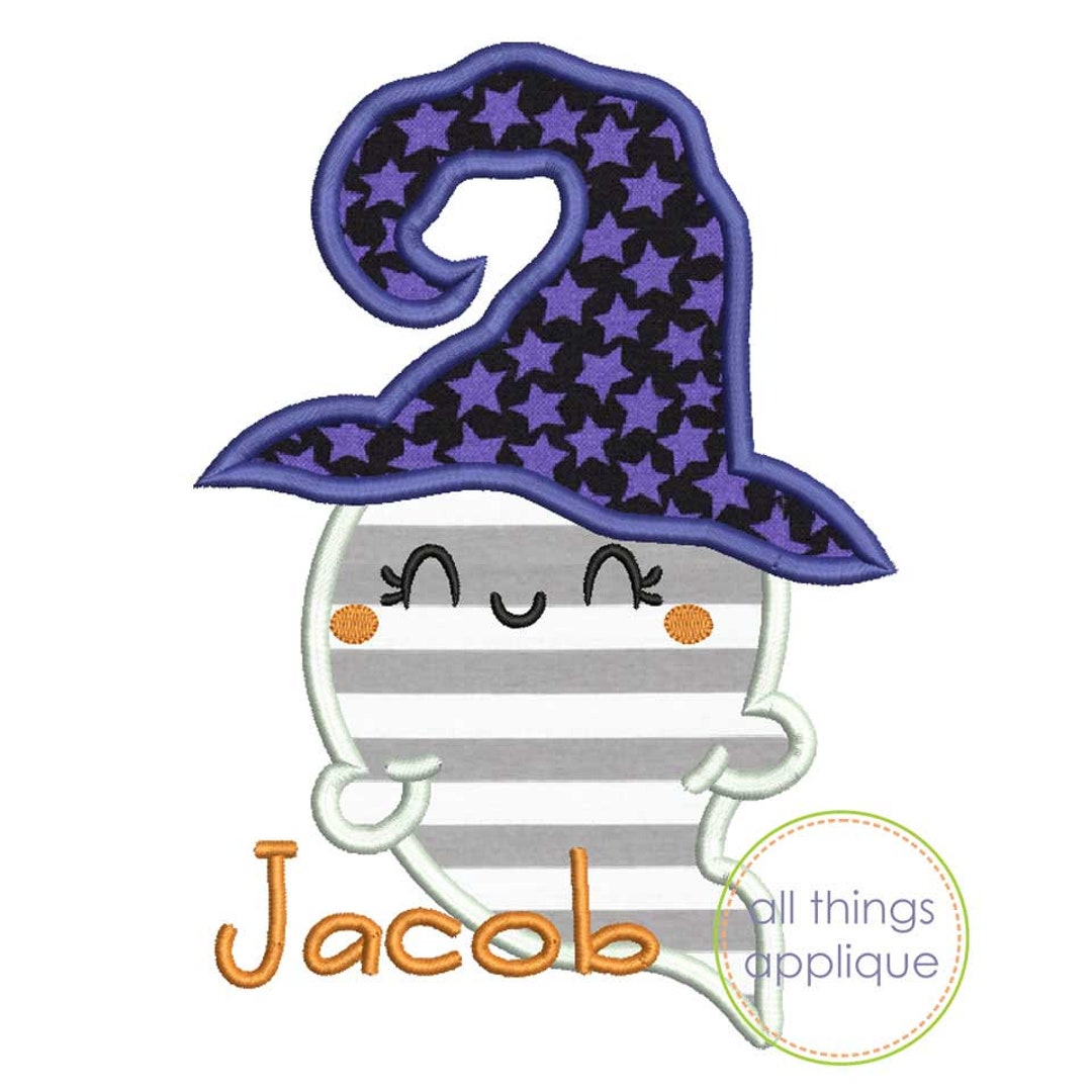 Witch Ghost Halloween Applique Design From All Things Applique (#1417 ...