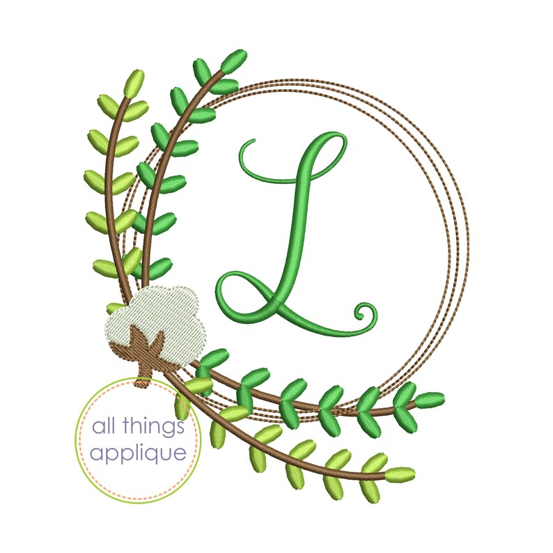 Cotton Monogram Frame Embroidery Design 1314 INSTANT - Etsy