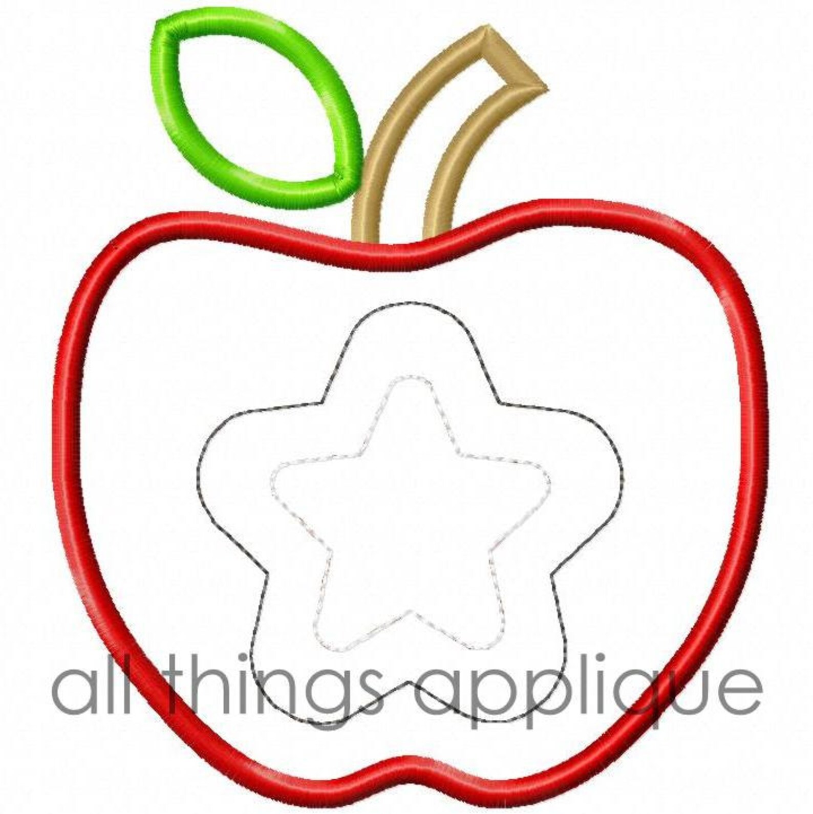 Apple With Accent Applique Design Set 657 4 Designs: - Etsy