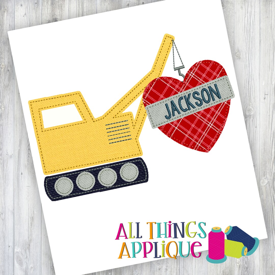 Valentine Crane Applique Design Bean Quick Stitch Machine Embroidery ...