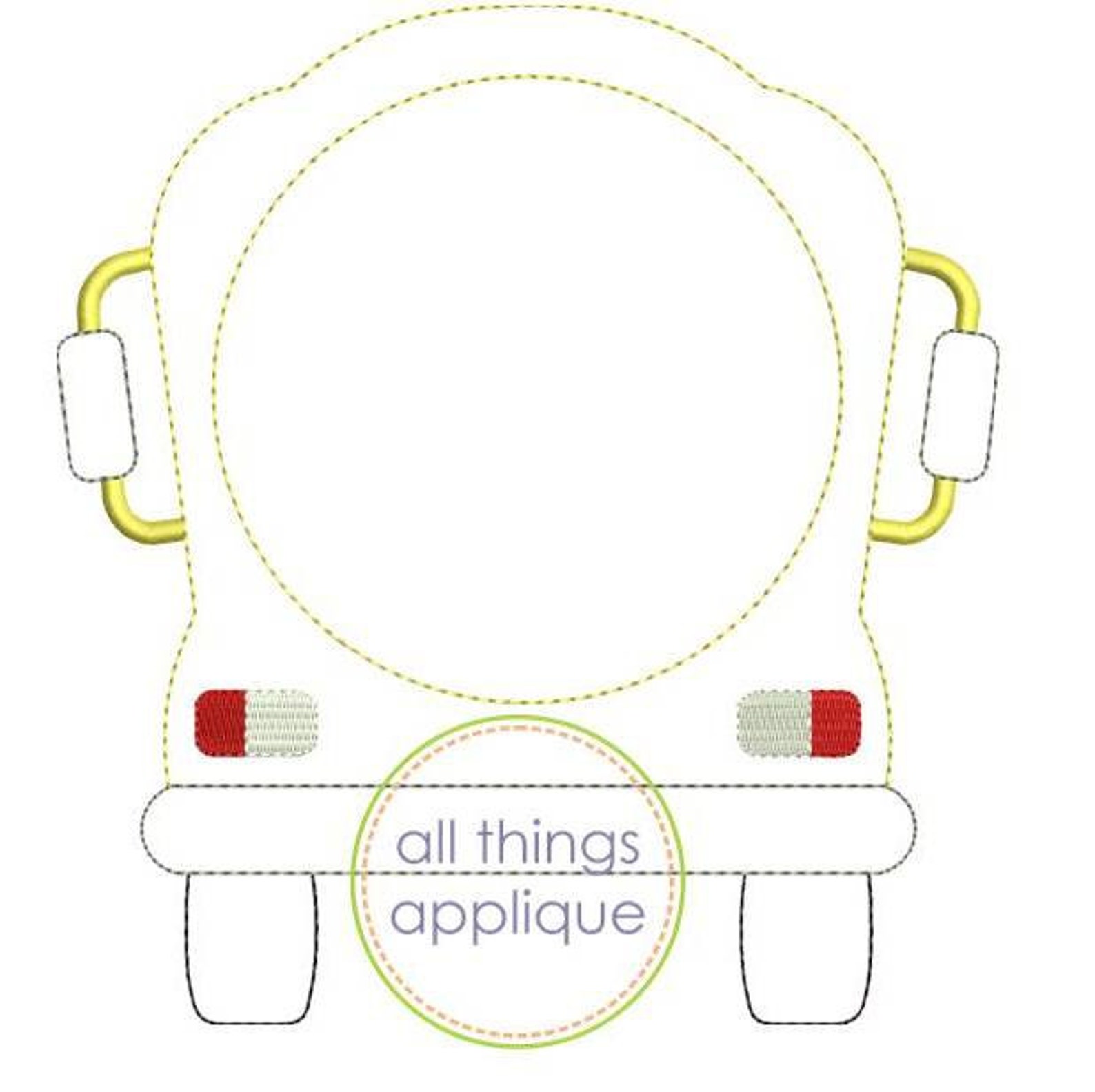 School Bus With Monogram Circle Applique Design 773 BEAN | Etsy