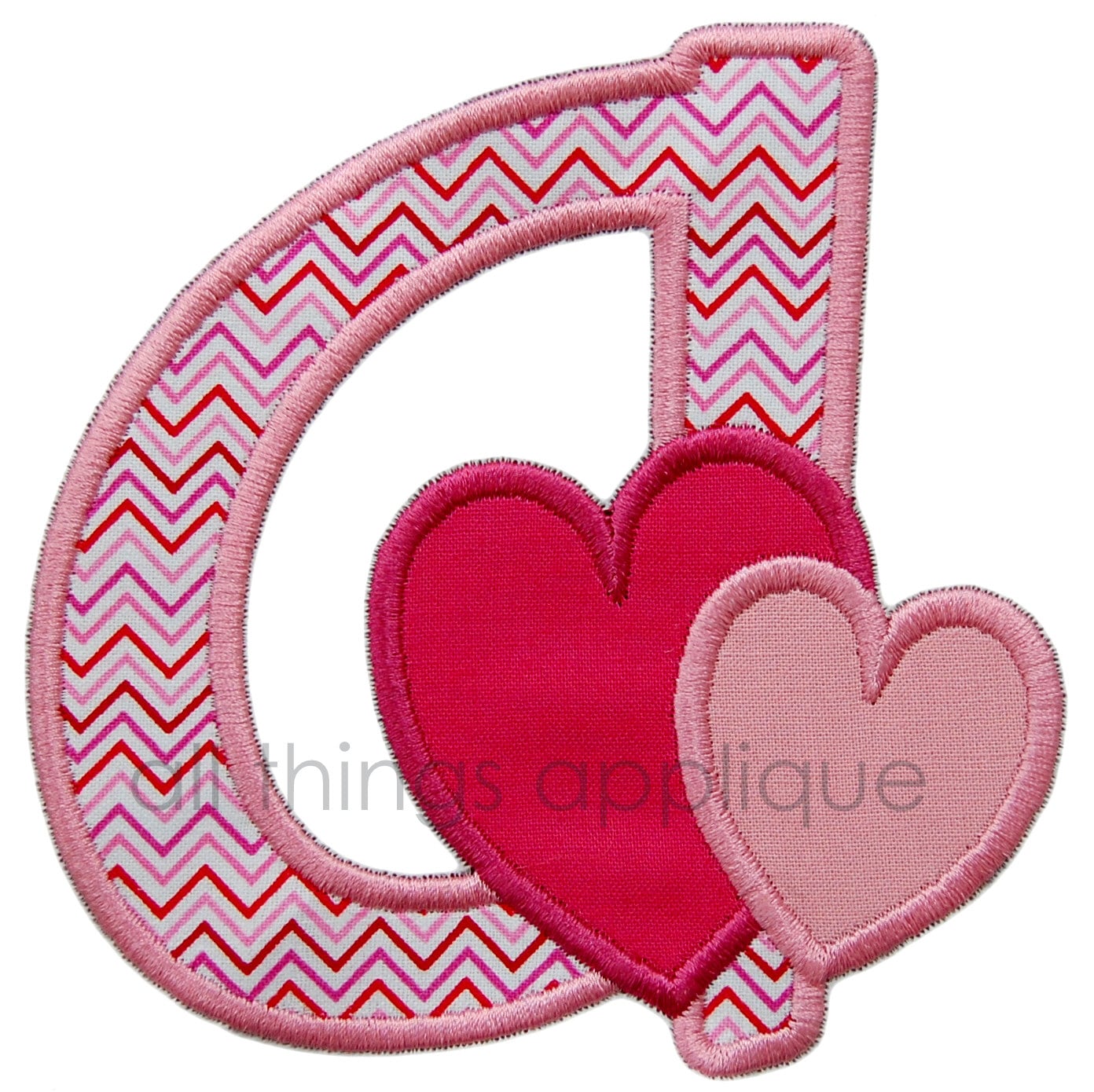 Double Heart Applique Alphabet 26 Letters 3 Sizes - Etsy