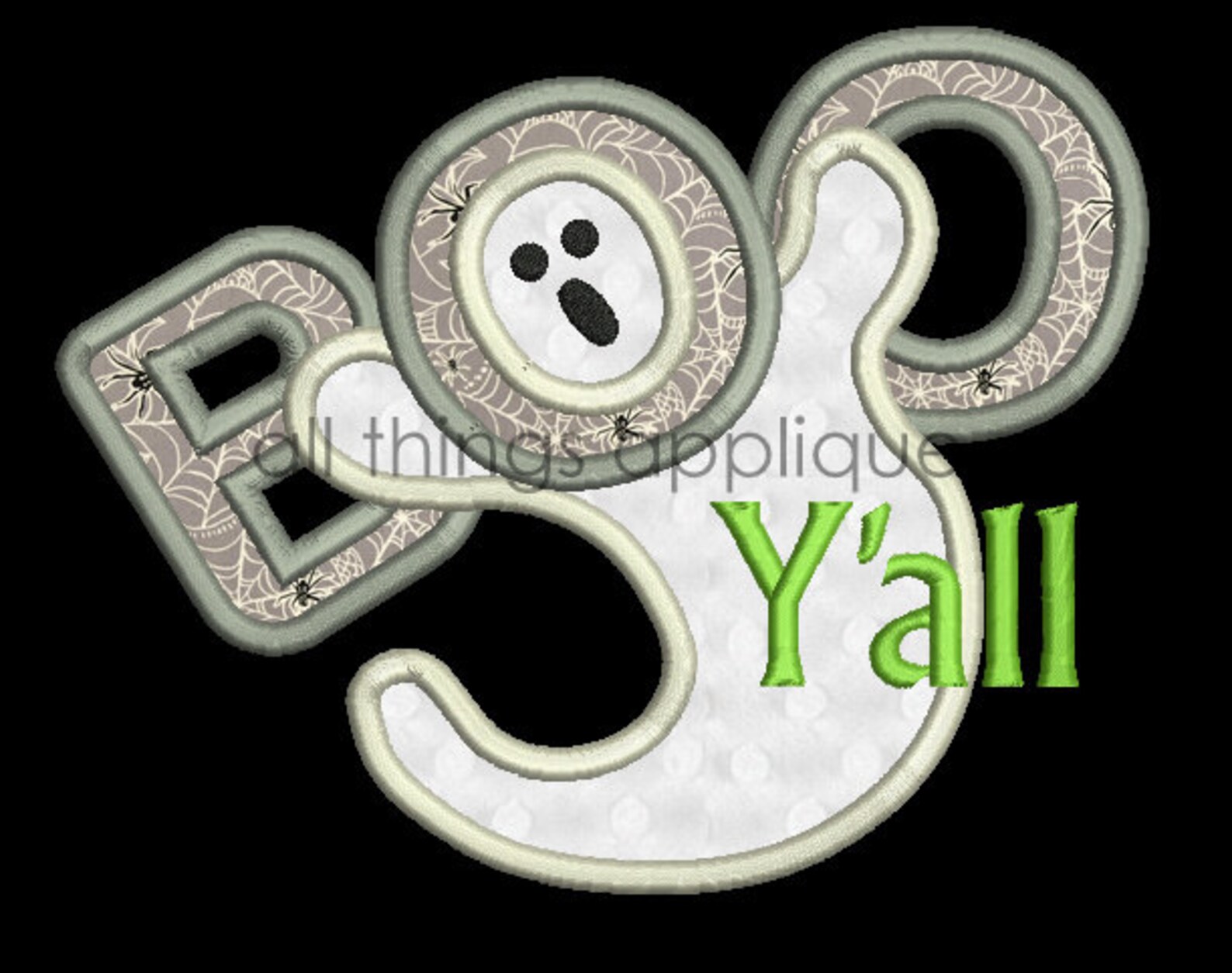 Boo Y'all Applique Design 4 Sizes Halloween Applique - Etsy