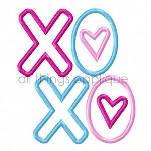XOXO Vertical Applique - Satin and Bean - 4 Sizes - Machine Embroidery ...