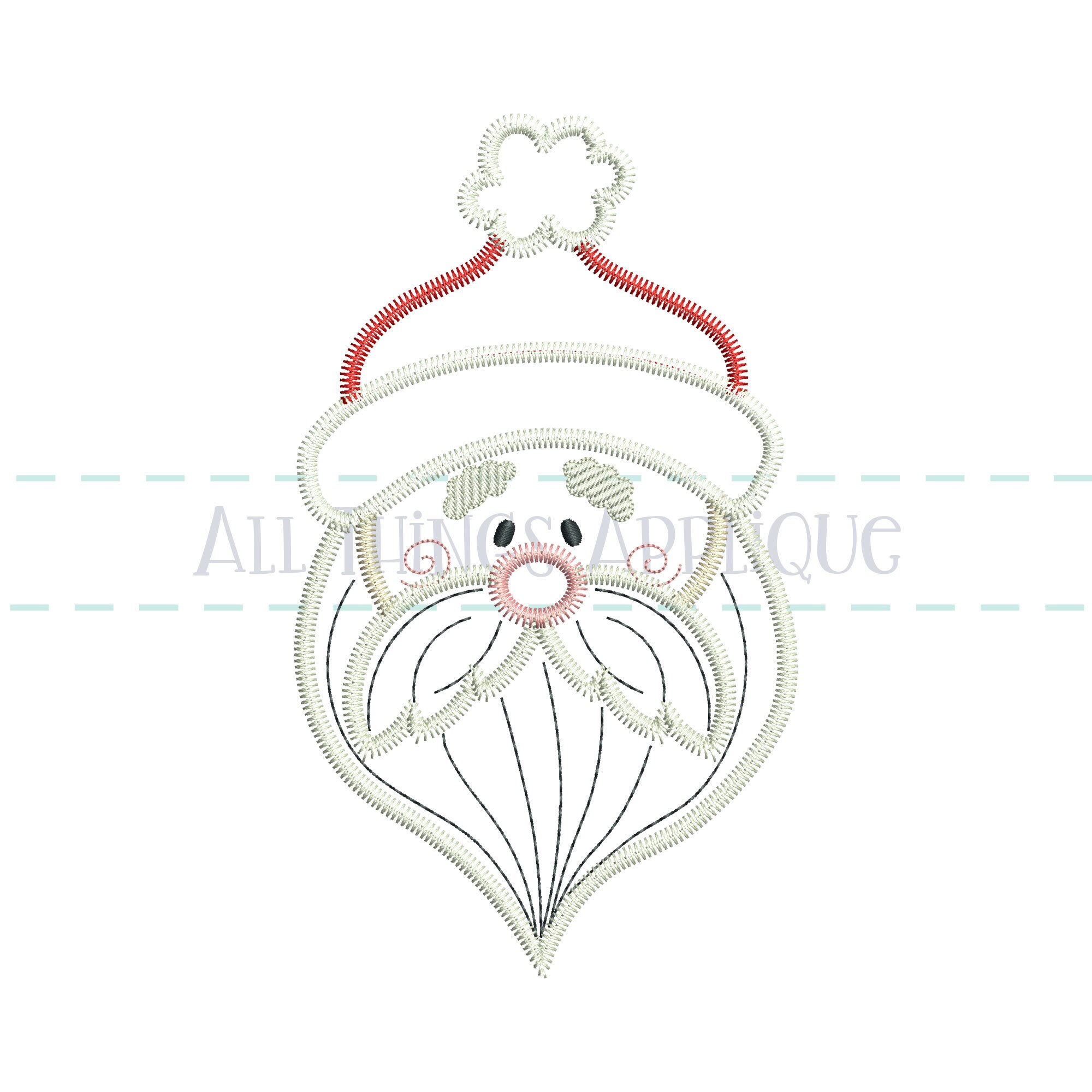 Santa Applique Design for Machine Embroidery in Zig Zag Stitch - Etsy