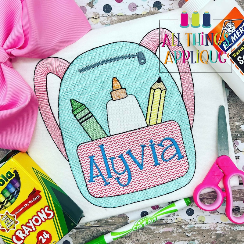Back to School Applique Designs - Etsy