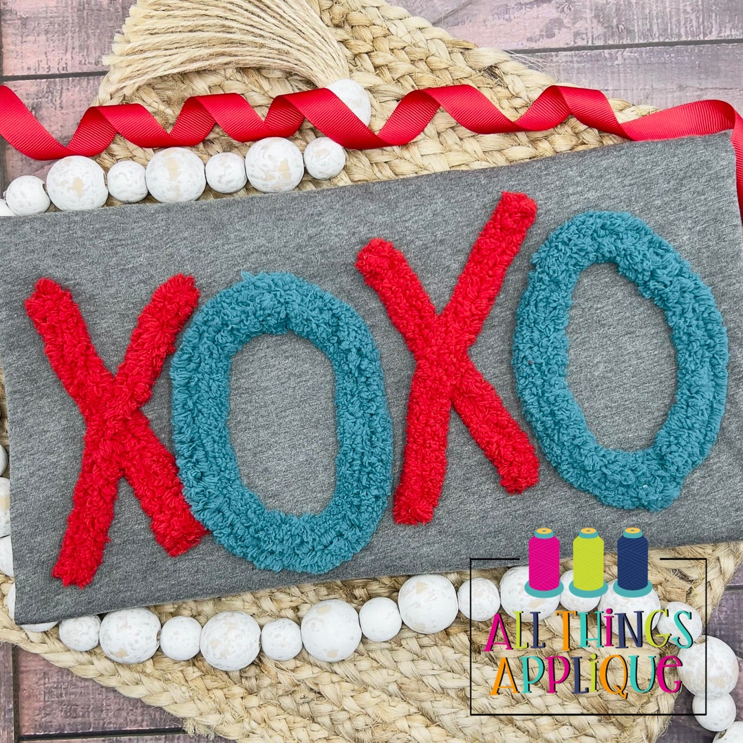 Valentine XOXO - Yarn Embroidery Design to Be Stitched With Chenille ...