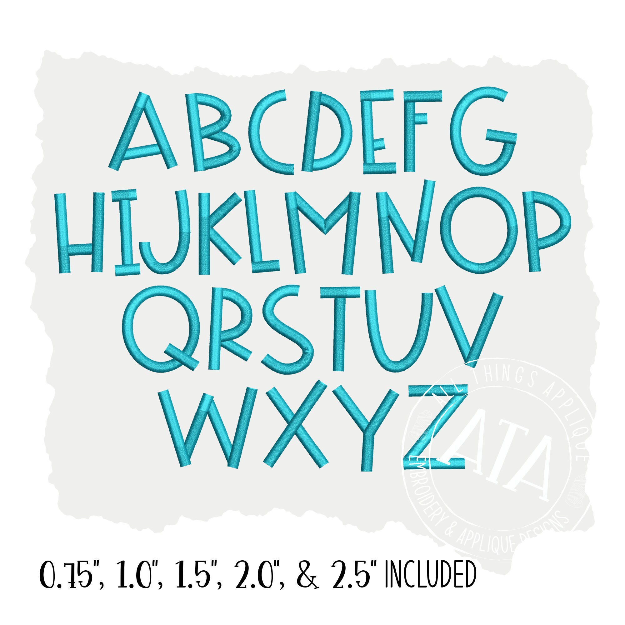 Applique Alphabet and Embroidery Font Set - Beach Towel Font ...
