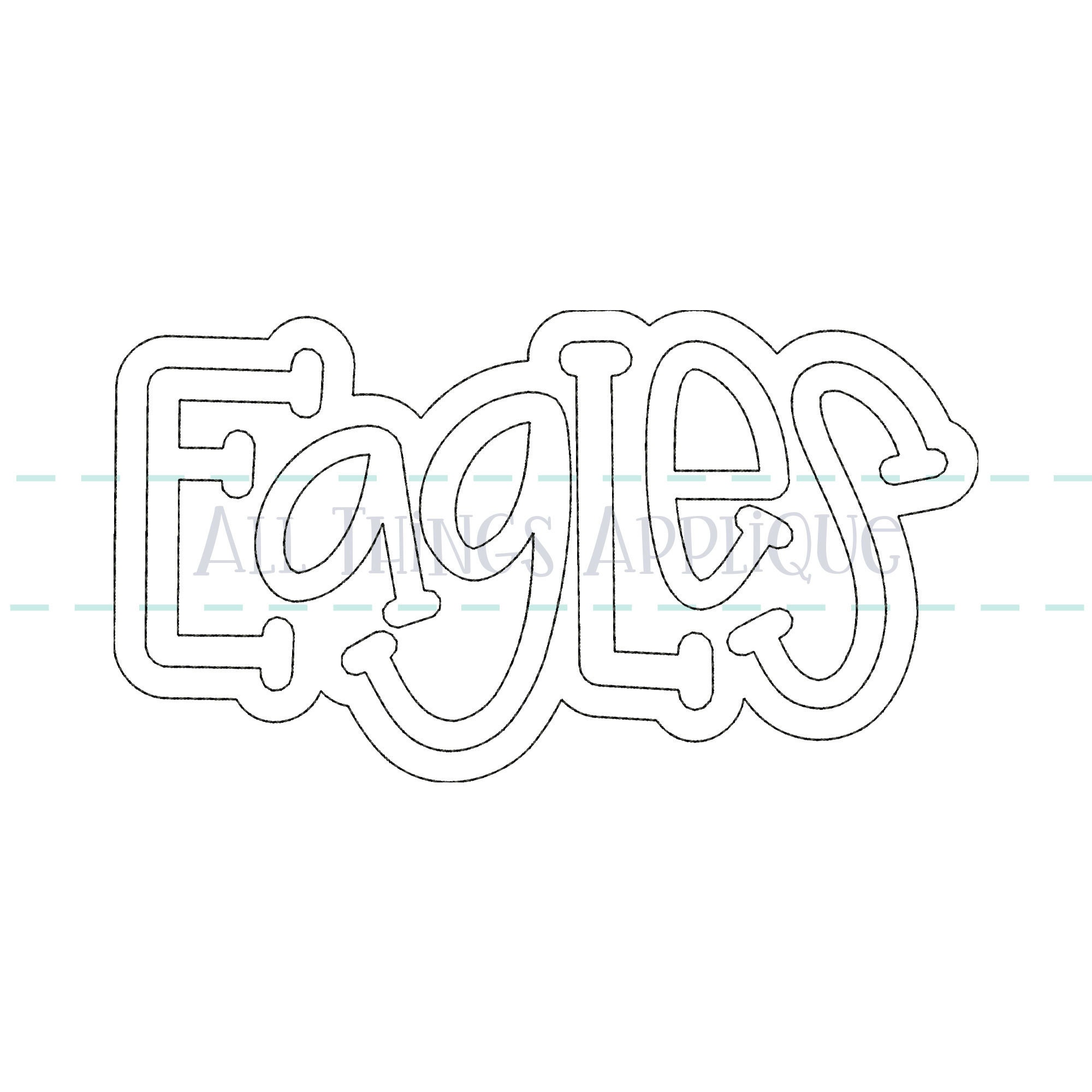 Eagles Hand-lettered and Digitized Bean Stitch Machine - Etsy