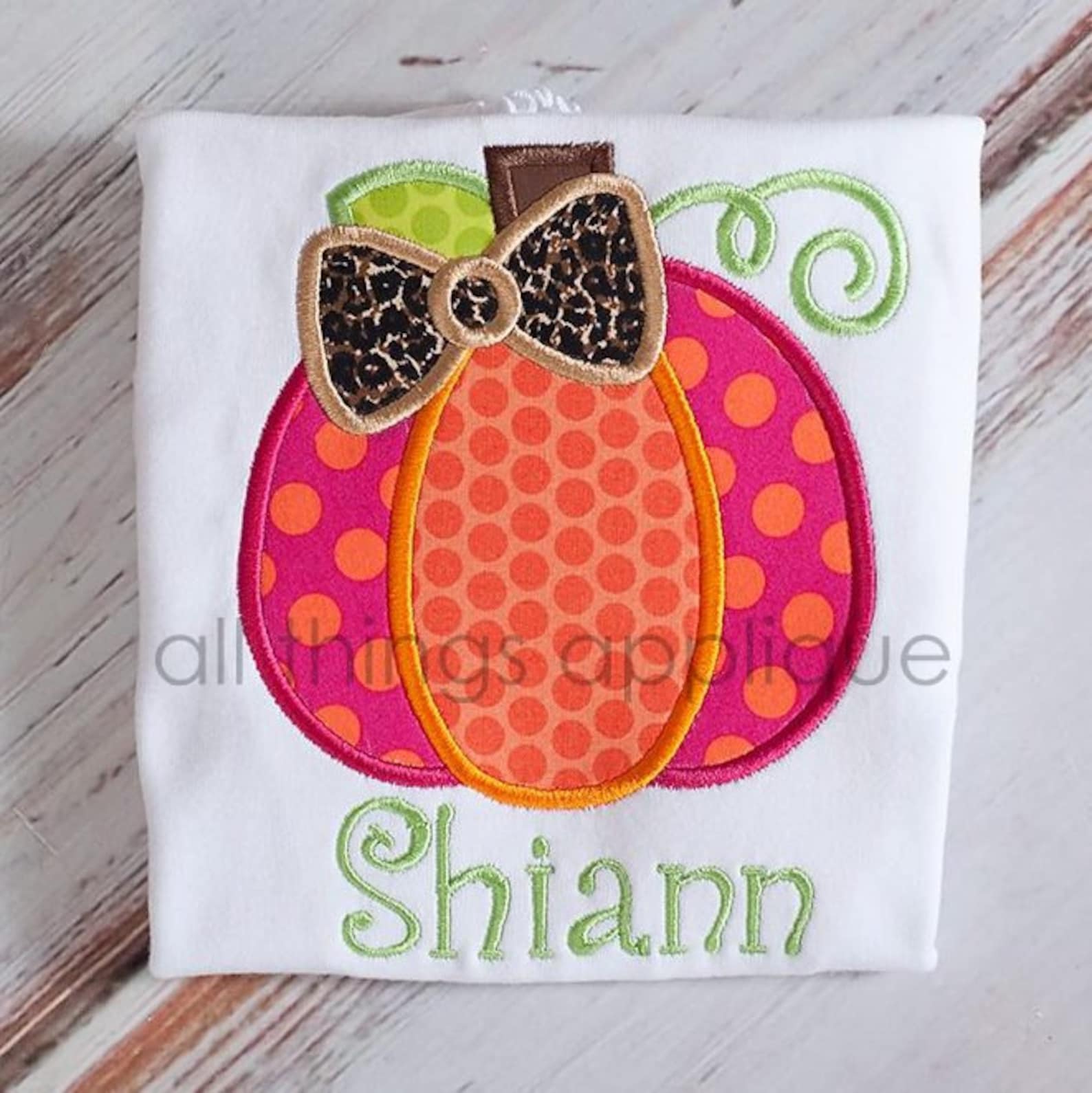 Bow Pumpkin Applique Design 4 Sizes INSTANT DOWNLOAD - Etsy