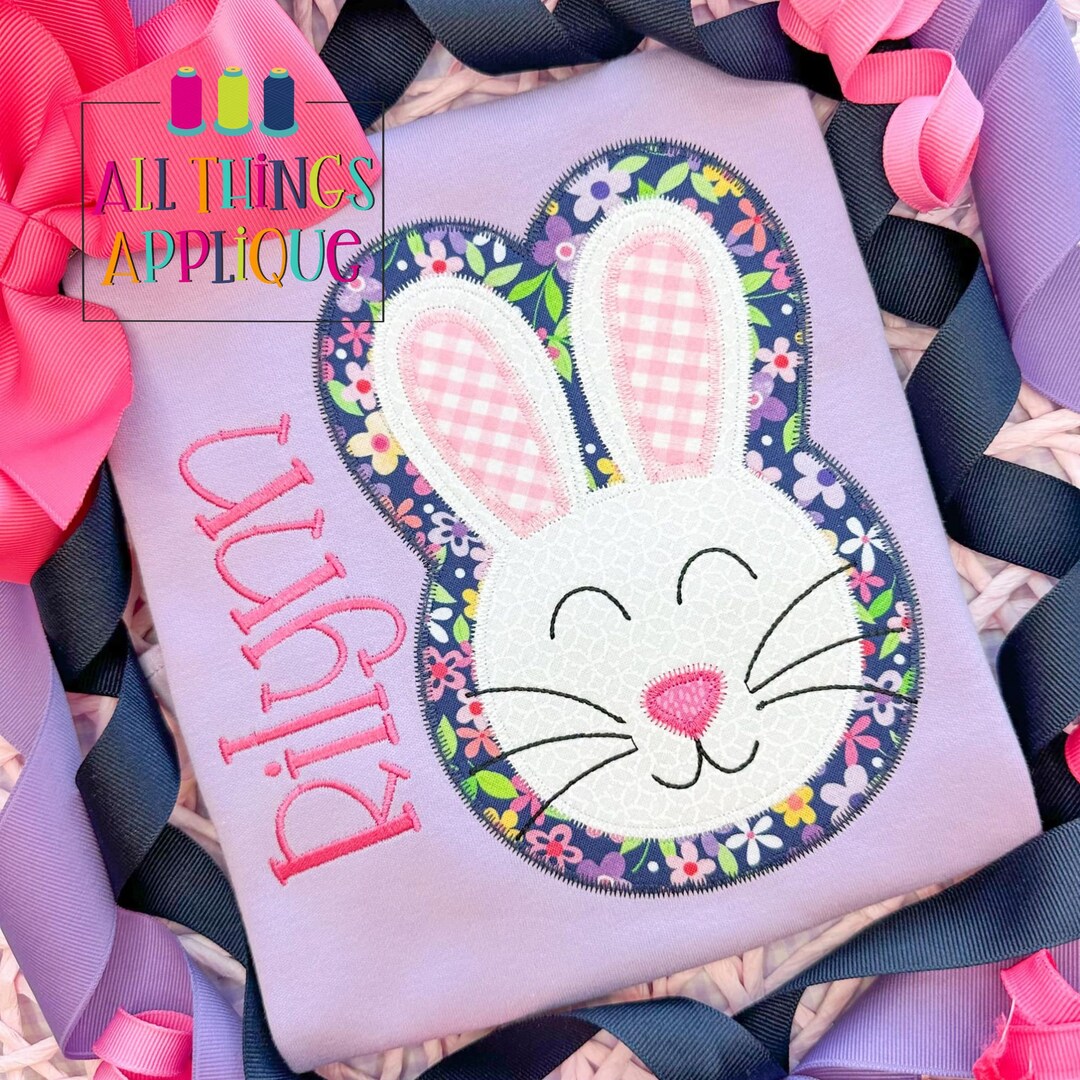 Easter Bunny Scallop Double Layer Applique - Zig Zag Stitch Machine ...