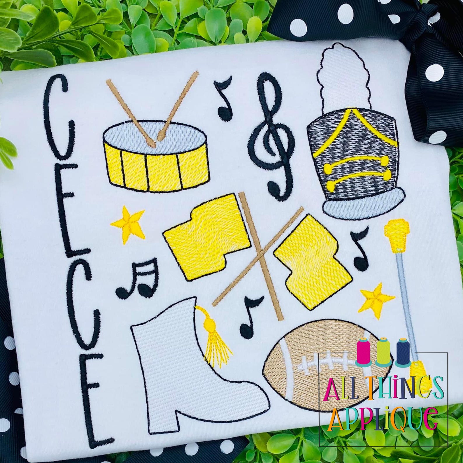 Marching Band Mini Embroidery Design Bundle - Drum, Trumpet, Band Hat ...