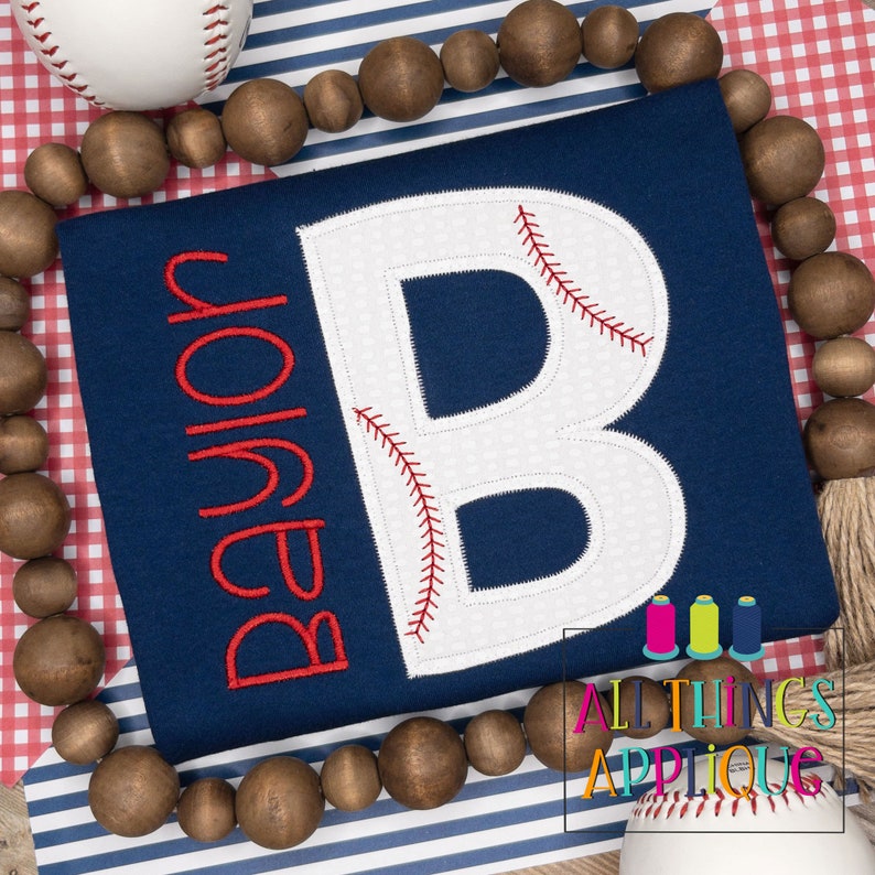 Baseball Applique Alphabet in Zig Zag Stitch - 26 Uppercase Letters & 5 ...