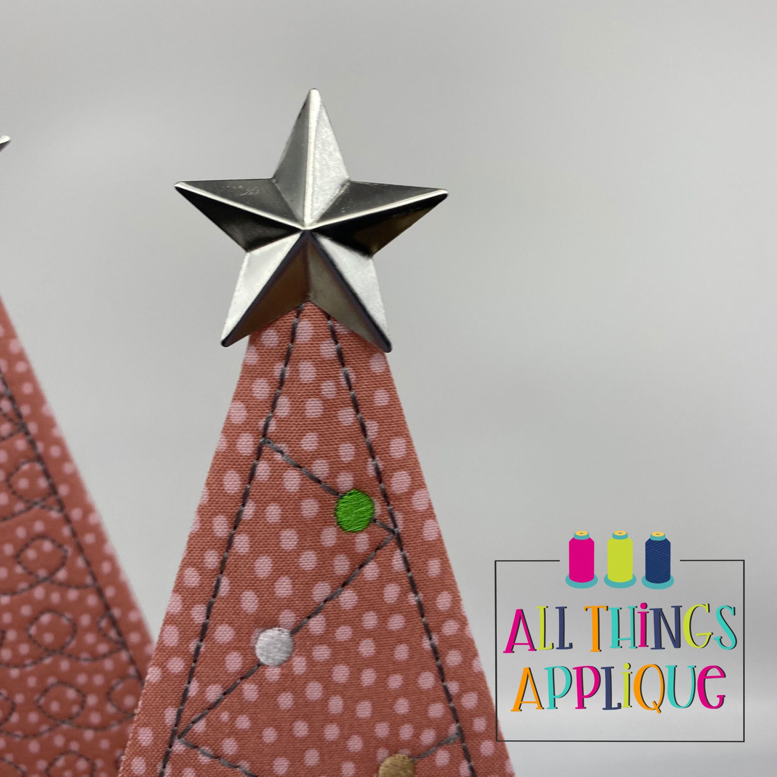 In-the-hoop Embroidery Design Christmas Trees on Wooden Block ...