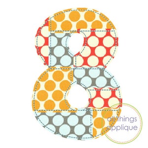 Patchwork Number Set Applique Design - Numbers 0-9 - Bean Stitch - #982 ...