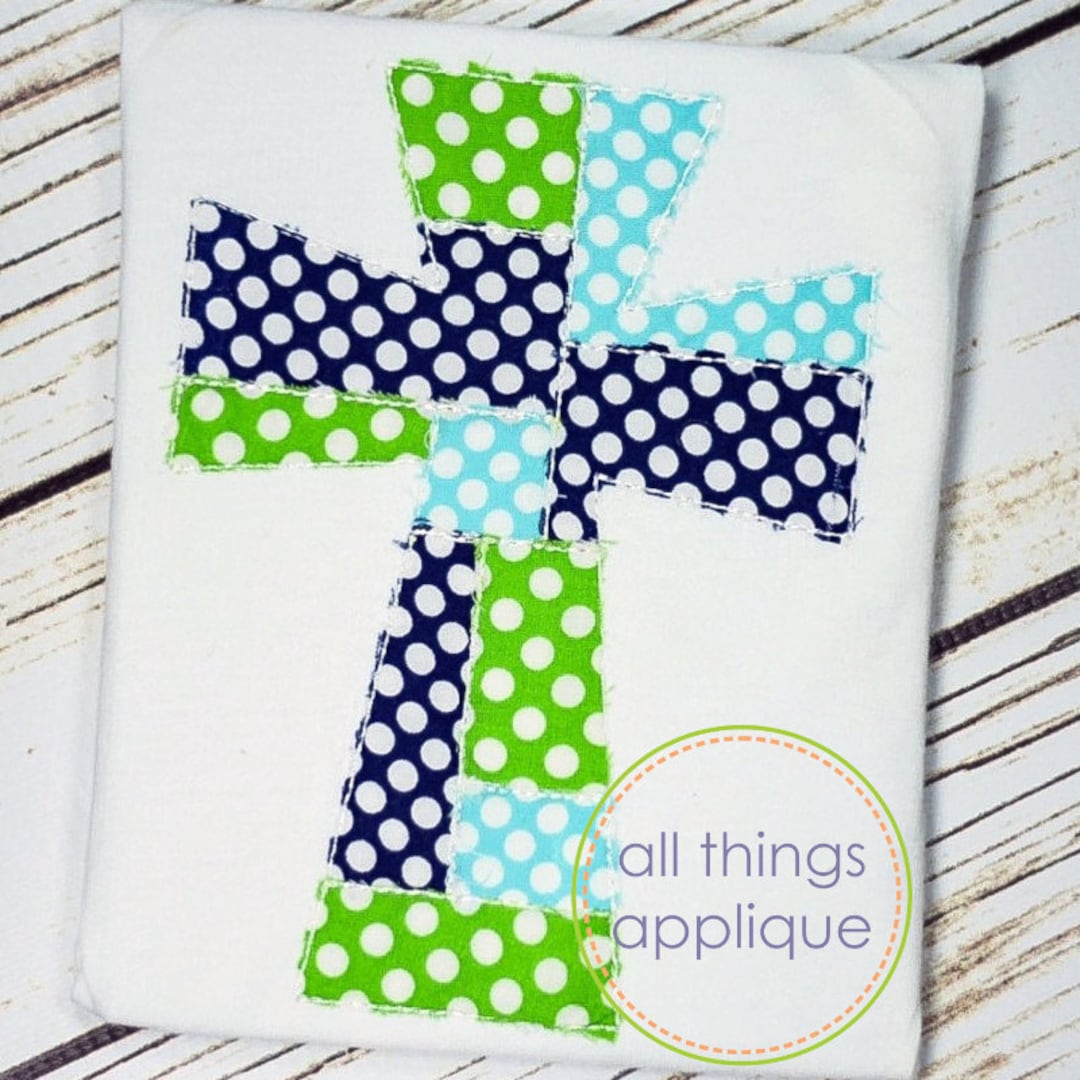 Patchwork Applique Design - Easter Cross Applique Design - BEAN Stitch ...