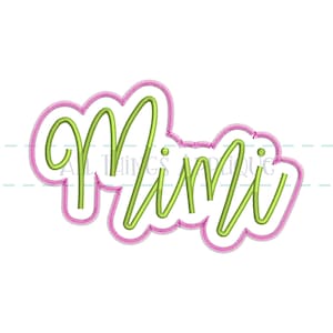Mimi Hand Lettered Zig Zag Stitch Double Applique Design for Machine ...