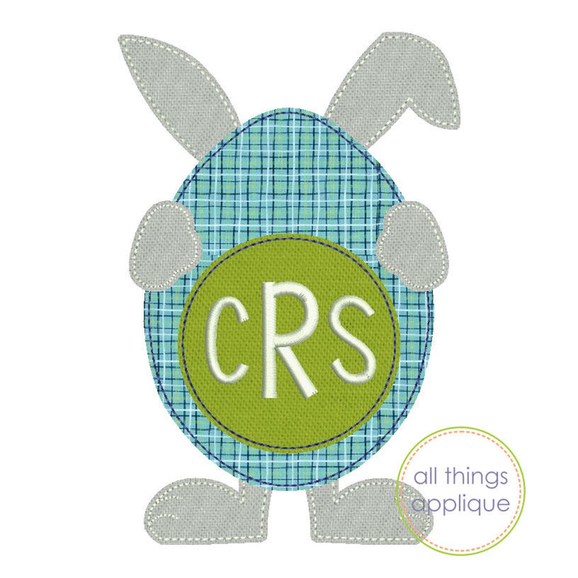 Hide and Seek Bunny Applique BEAN Stitch Easter Applique | Etsy