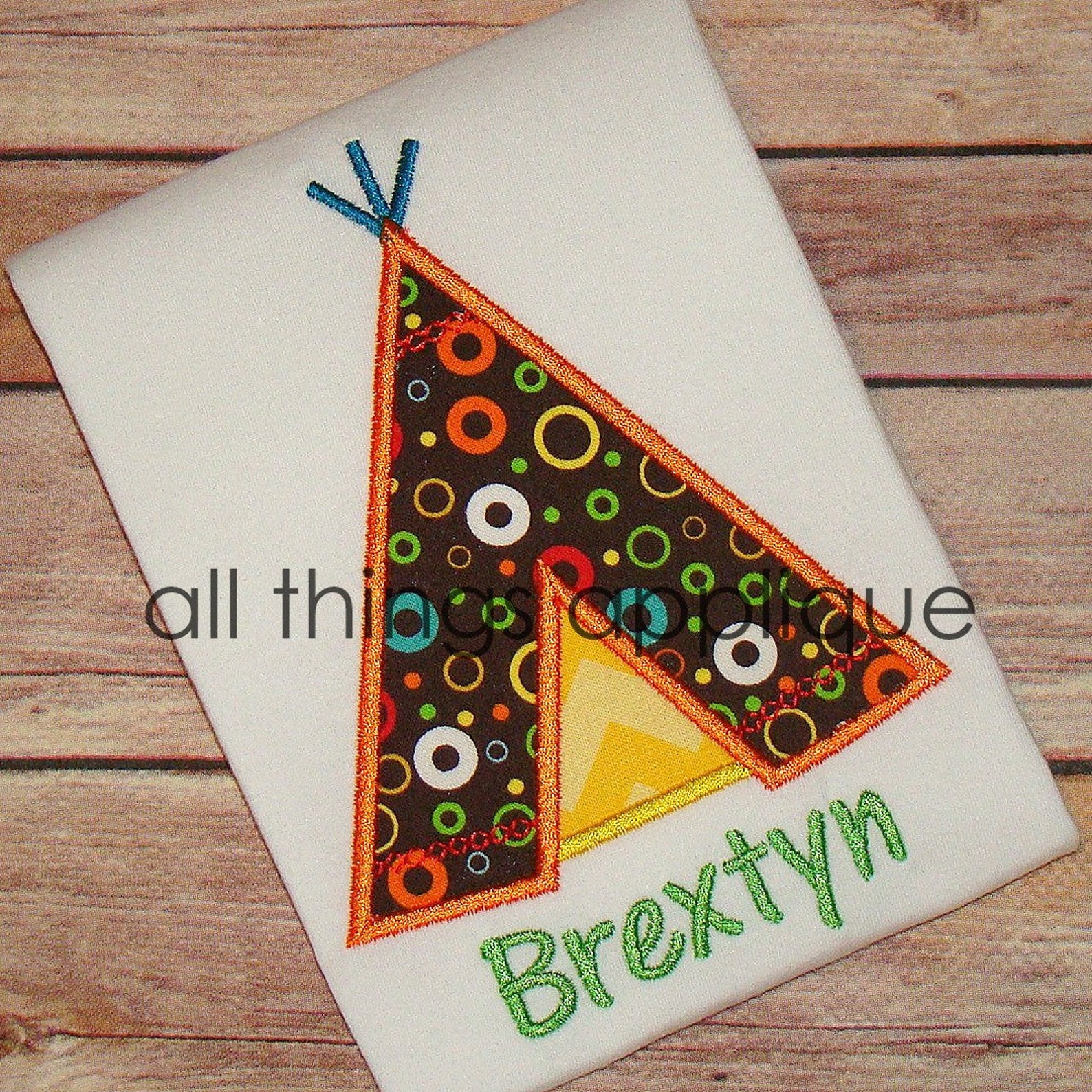 Teepee Applique Design - 4 Sizes - Machine Embroidery Design - INSTANT ...