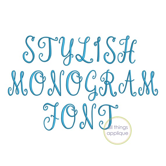 Stylish Monogram Font 1334 26 Uppercase Letters 7 Sizes | Etsy