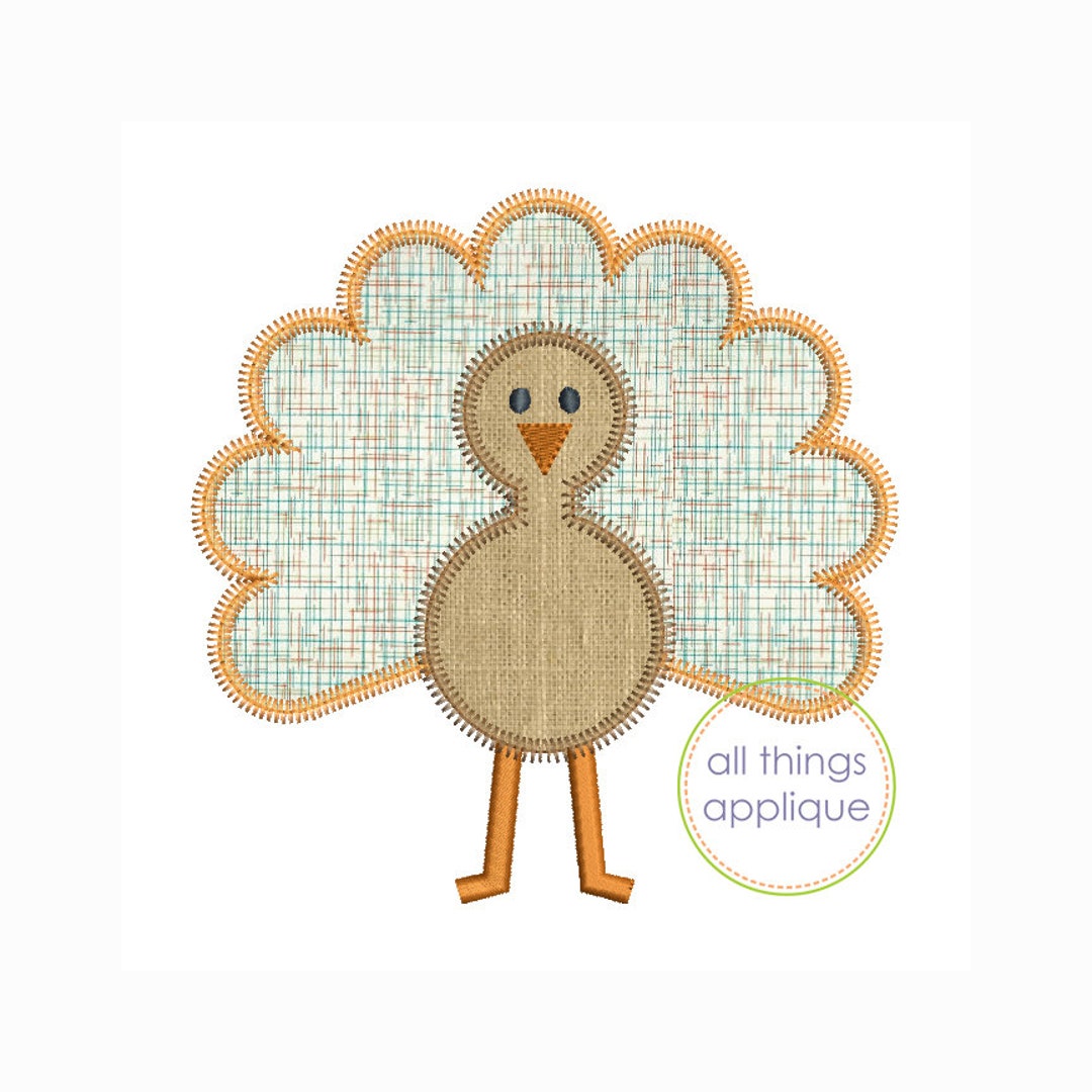 Stick Leg Turkey - Zig Zag Stitch Applique Design (#1202 ...