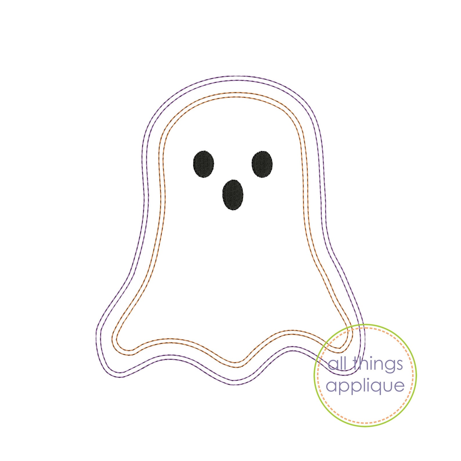 Double Layer Ghost Applique Design Bean Stitch 1403 - Etsy
