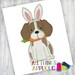 Beagle Dog Applique Design With Carrot and Bunny Ears for - Etsy