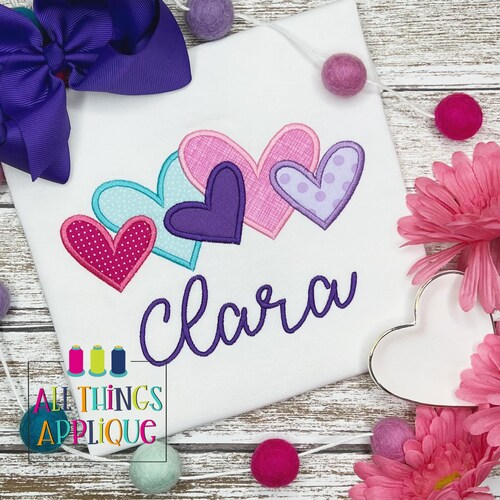 Heart Applique Design Heart MACHINE EMBROIDERY - Etsy