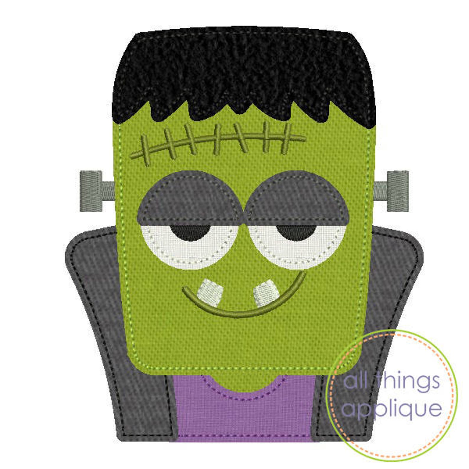 Frankenstein Bean Stitch Applique Design 987 Halloween - Etsy