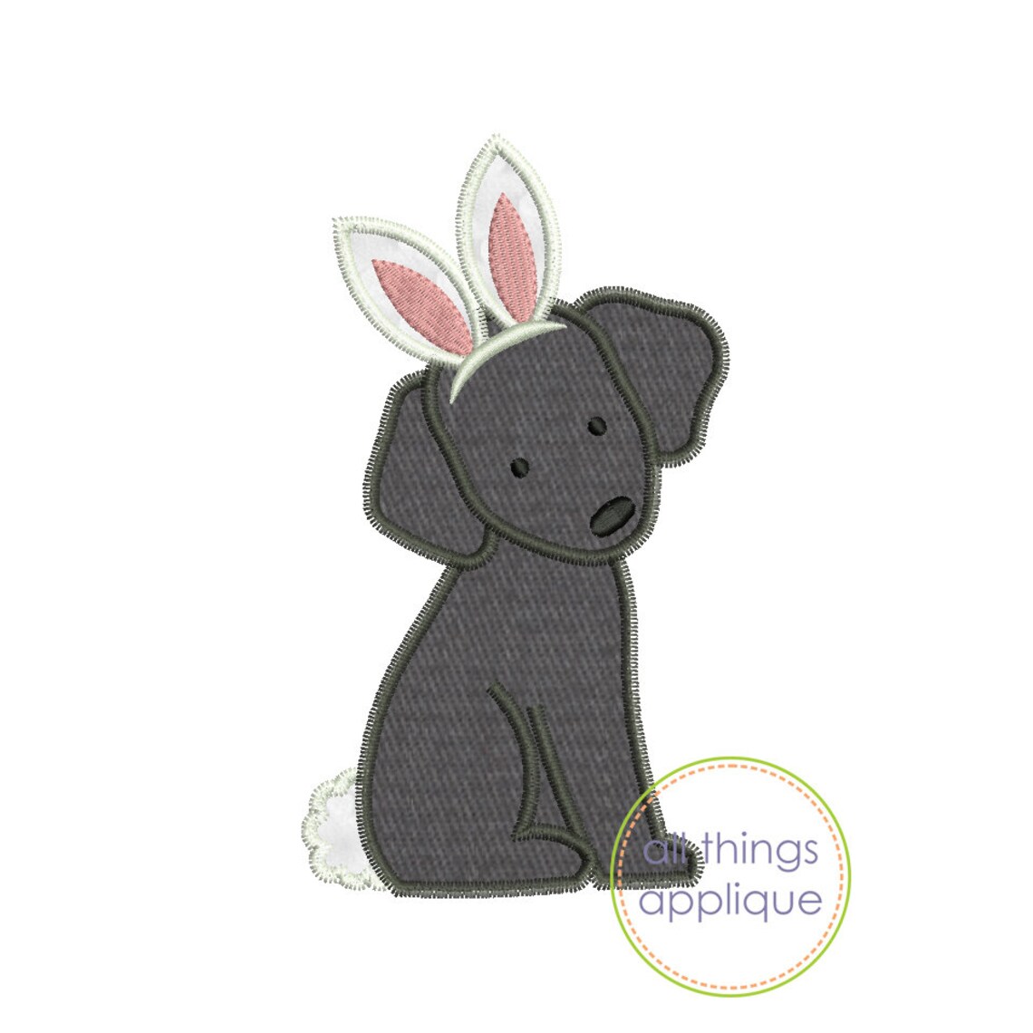 Labrador Retriever Machine Embroidery Applique Design With Bunny Ears ...