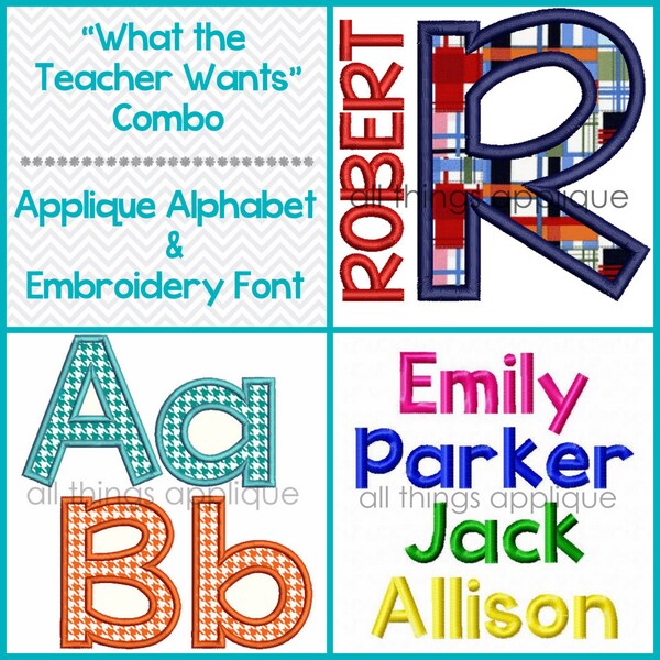 Teacher Alphabet Embroidery - Etsy