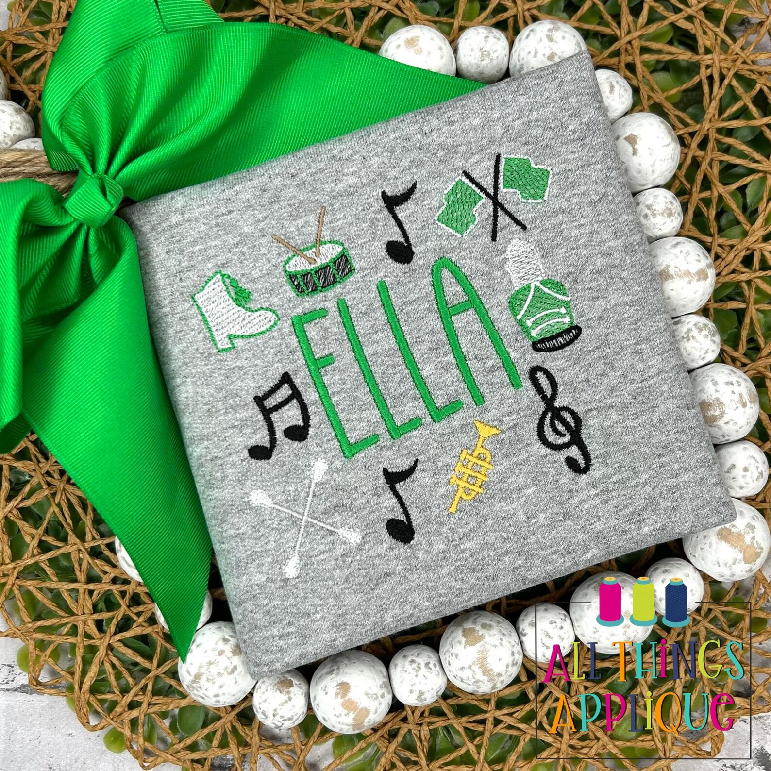 Marching Band Mini Embroidery Design Bundle - Drum, Trumpet, Band Hat ...