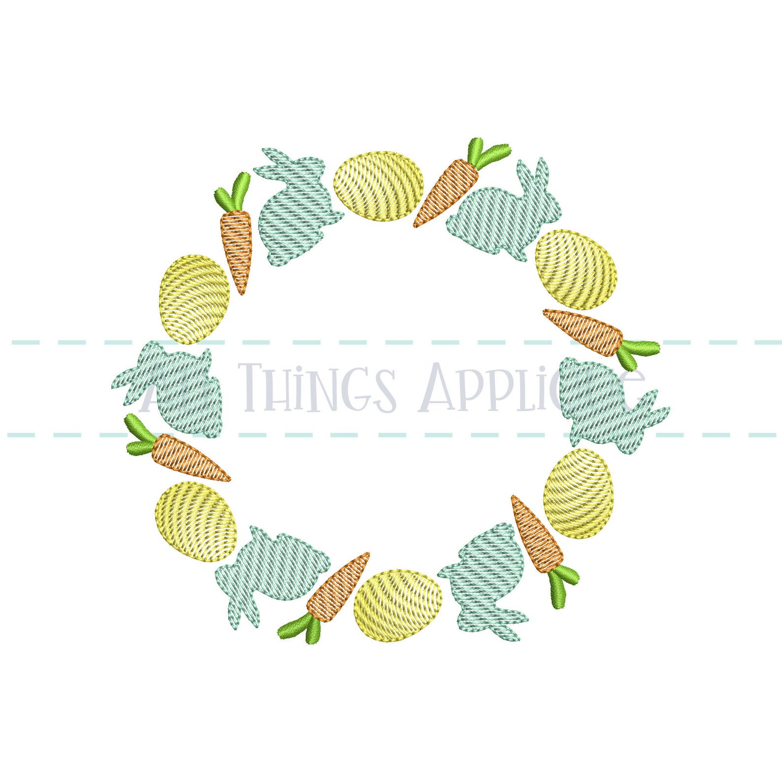 Easter Monogram Frame Embroidery Design With Easter Eggs | Etsy